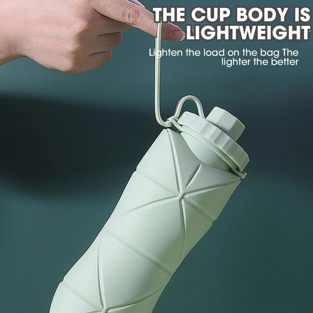 【Fast delivery】Foldable Water Bottle Premium Silicone Portable Reusable BPA Free Large Capacity ...