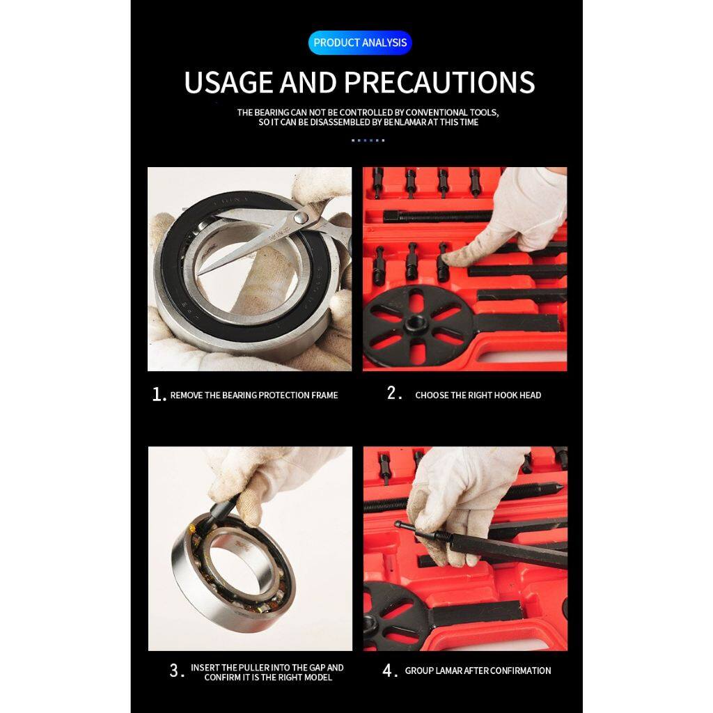 18 in 1 multi-functional inner bearing hole puller combined ball head ...