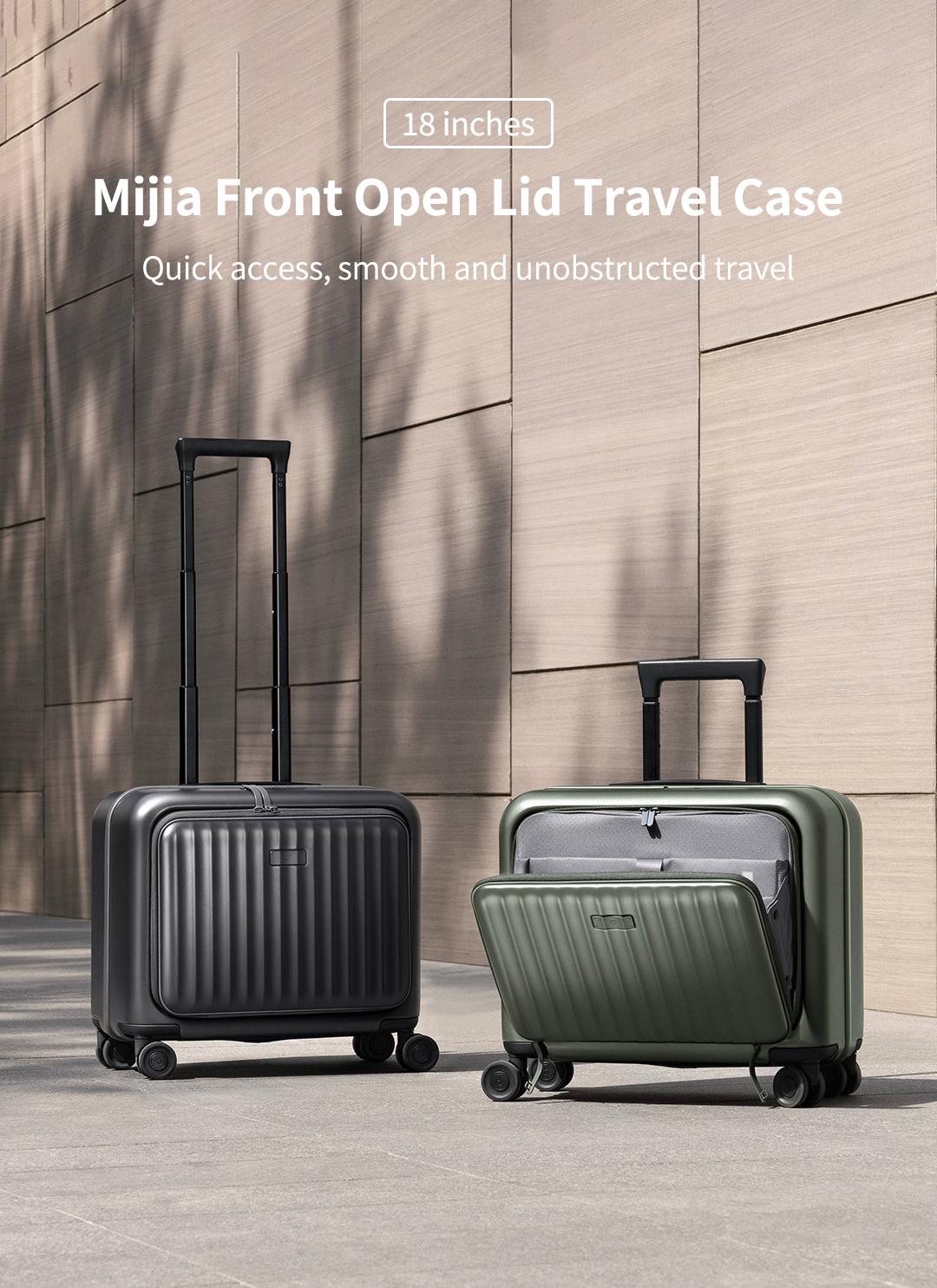 Xiaomi MIJIA Front-Opening Luggage 18 Inch Antibacterial Lining ...