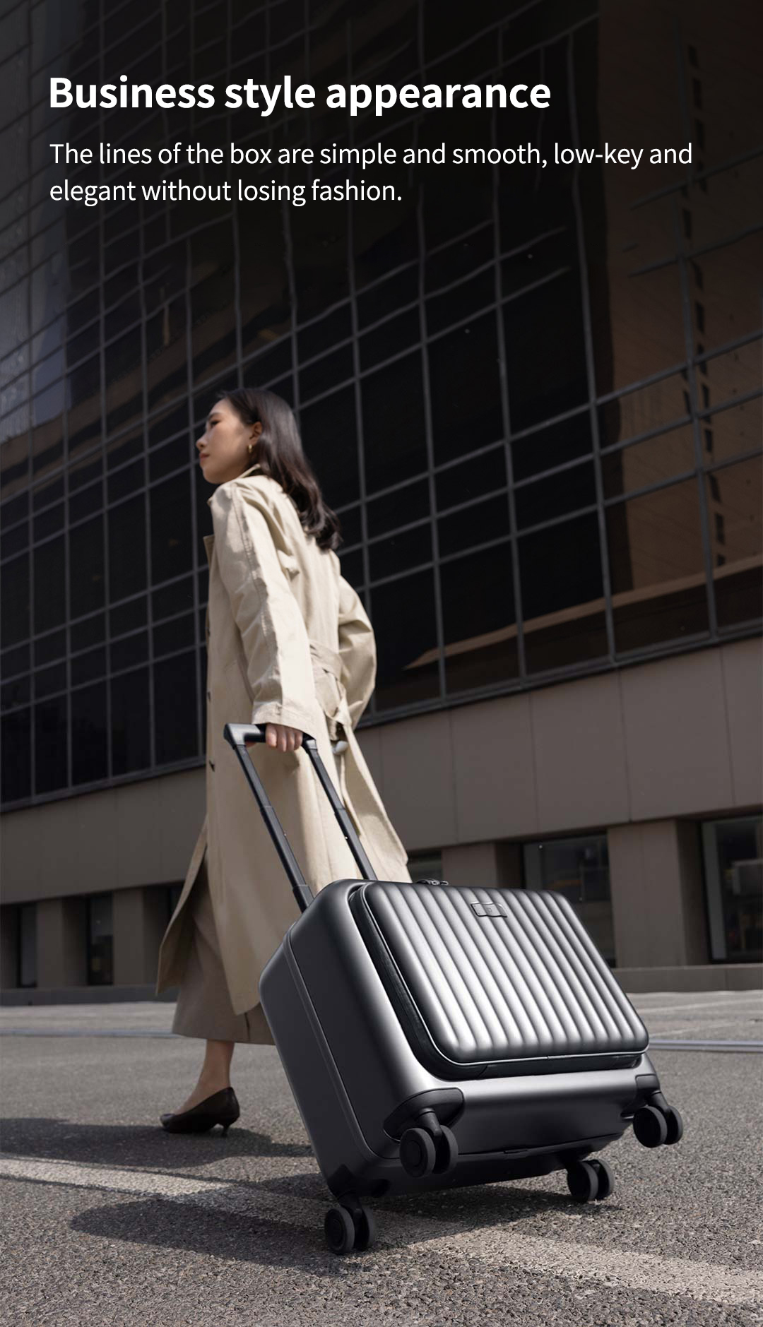 Xiaomi MIJIA Front-Opening Luggage 18 Inch Antibacterial Lining ...