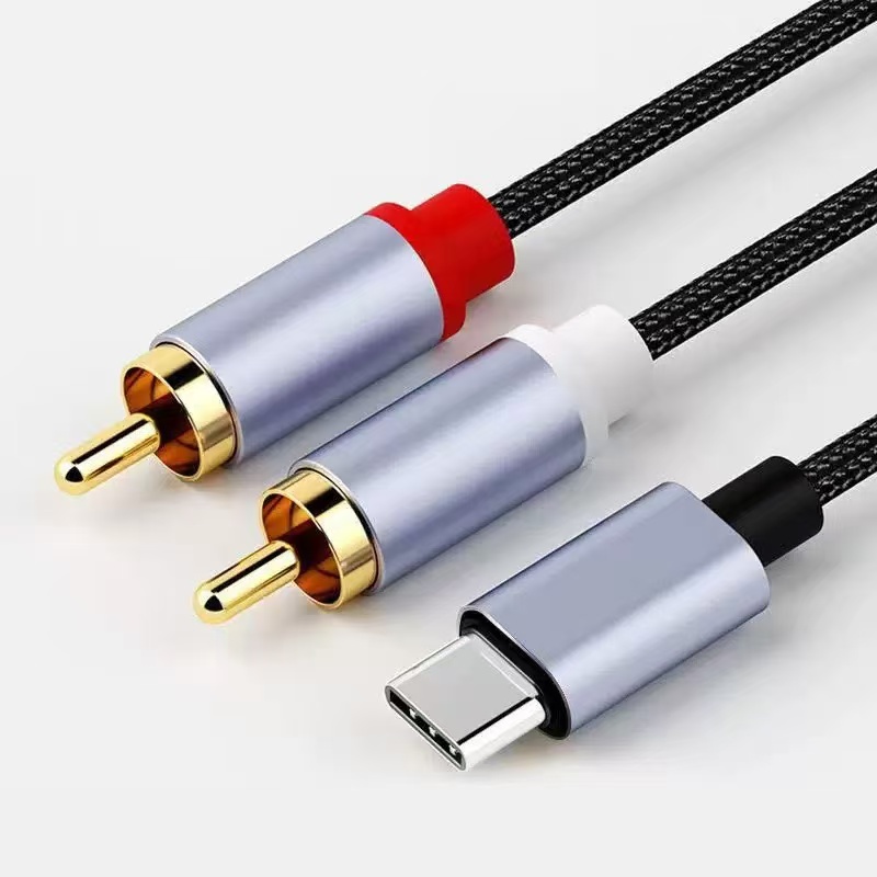 RCA Cable 3.5mm Jack Type C to 2 RCA Audio Cable 3.5mm to 2RCA Male ...