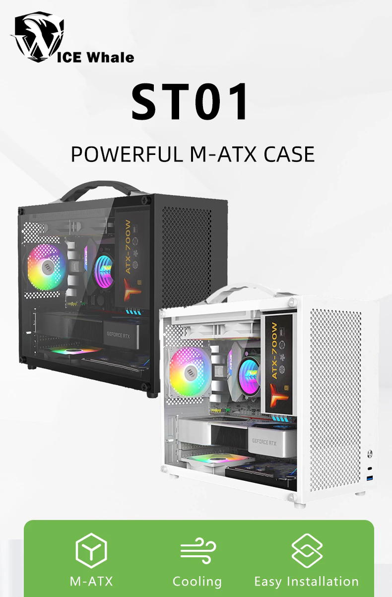 ICE Whale ST01 Portable Handheld Case Mini-ITX MATX Motherboard Type-C ...