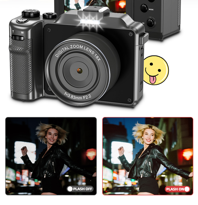 KiTBEEZ KP-3 4K WiFi Digital Camera 64MP 18X Zoom 1450mAh HD Autofocus ...