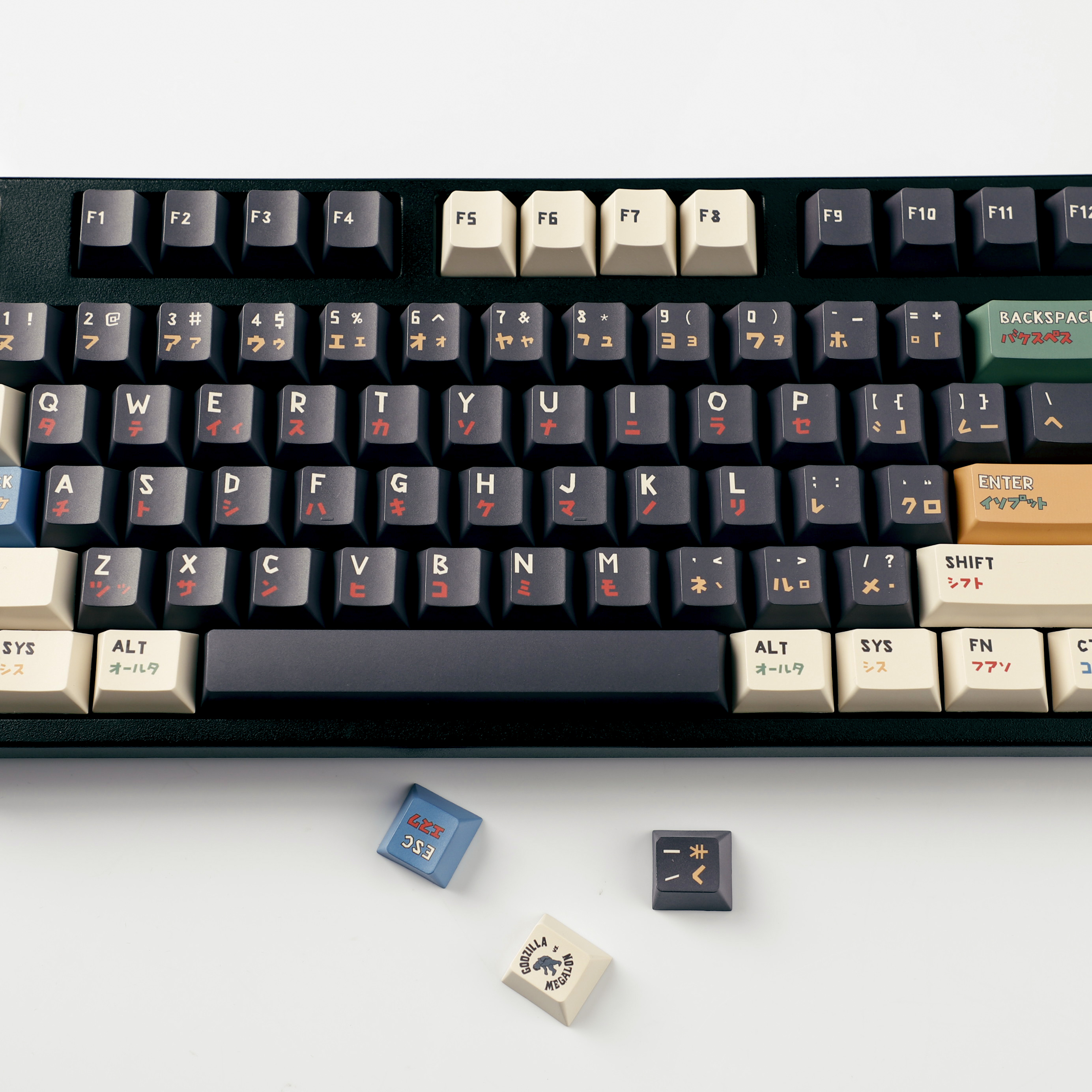 YMDK 151 keys Giant Monster Theme Japanese Keycaps Cool Cherry Profile ...