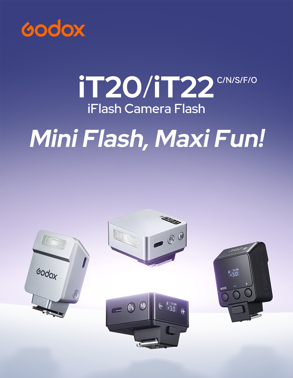 Godox iT20 iT22 TTL Mini Flash C/N/S/F/O Compact Shoe Mounted On Camera ...
