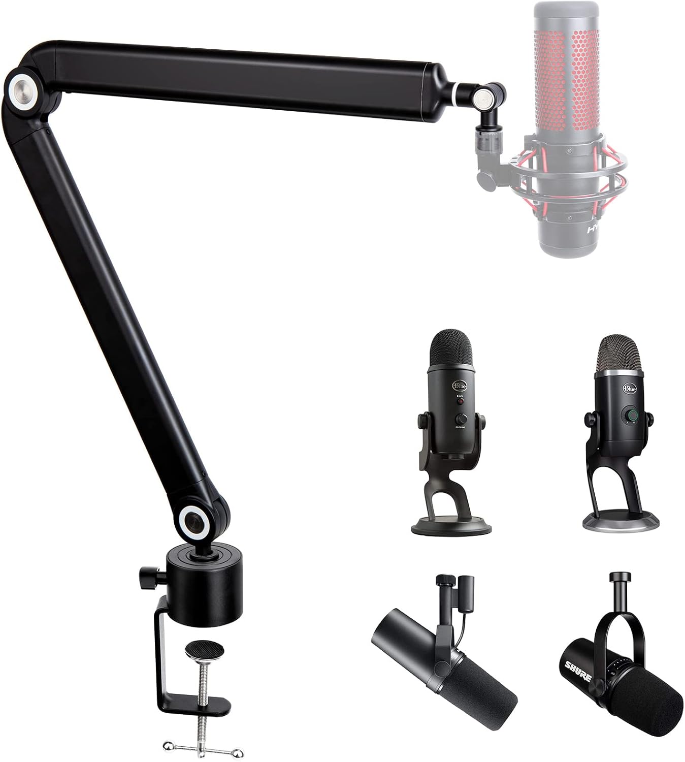 Boom Arm for Blue Yeti, Snowball, Shure SM7B, AT2020,HyperX QuadCast ...