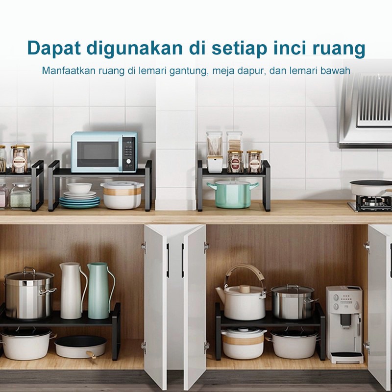 Kitchen Rack Stackable Plate Rack Kitchen Cabinet Shelf Spice Rack ...