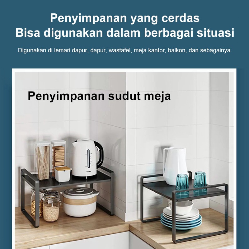 Kitchen Rack Stackable Plate Rack Kitchen Cabinet Shelf Spice Rack ...