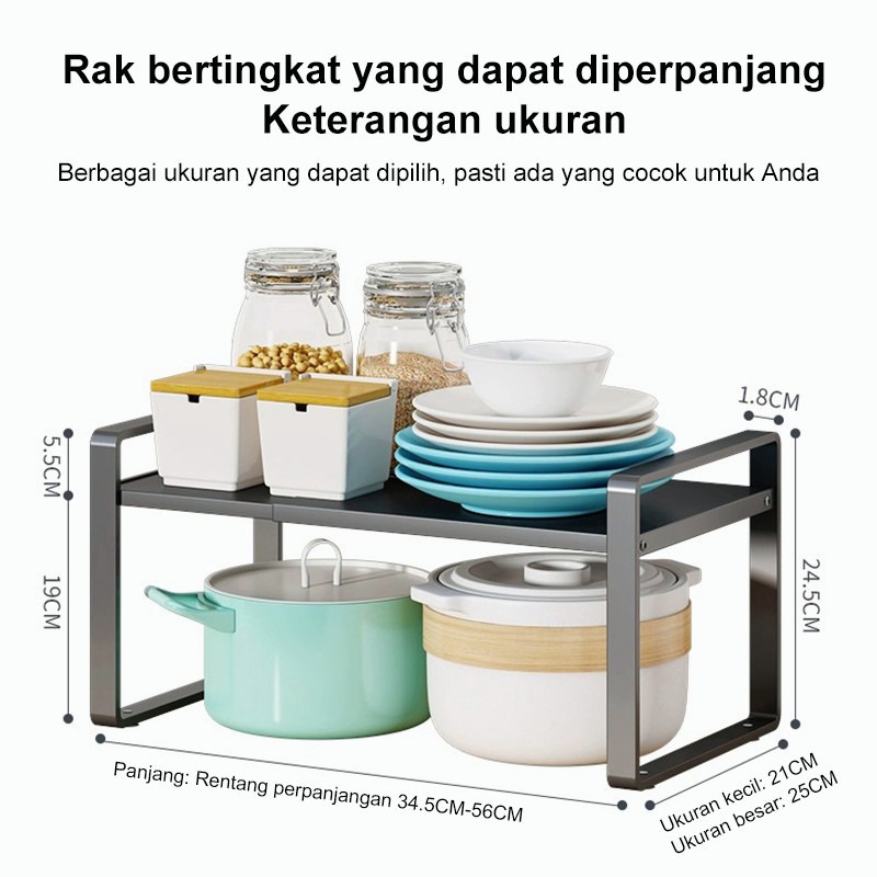 Kitchen Rack Stackable Plate Rack Kitchen Cabinet Shelf Spice Rack ...