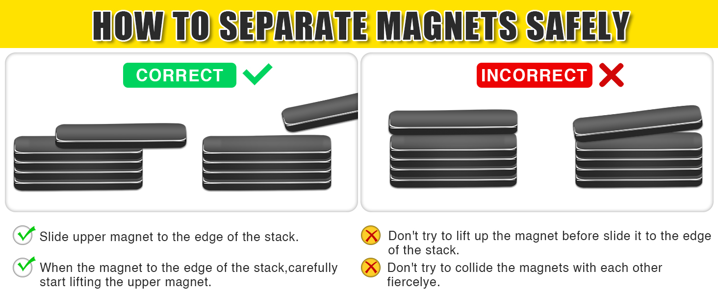 60 x 10 x 3 mm Strong Rare Earth Magnets Bars, Waterproof Neodymium Bar ...