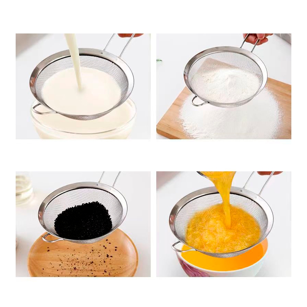 Baking tools handheld flour sieve filter sieve ultra-fine stainless ...