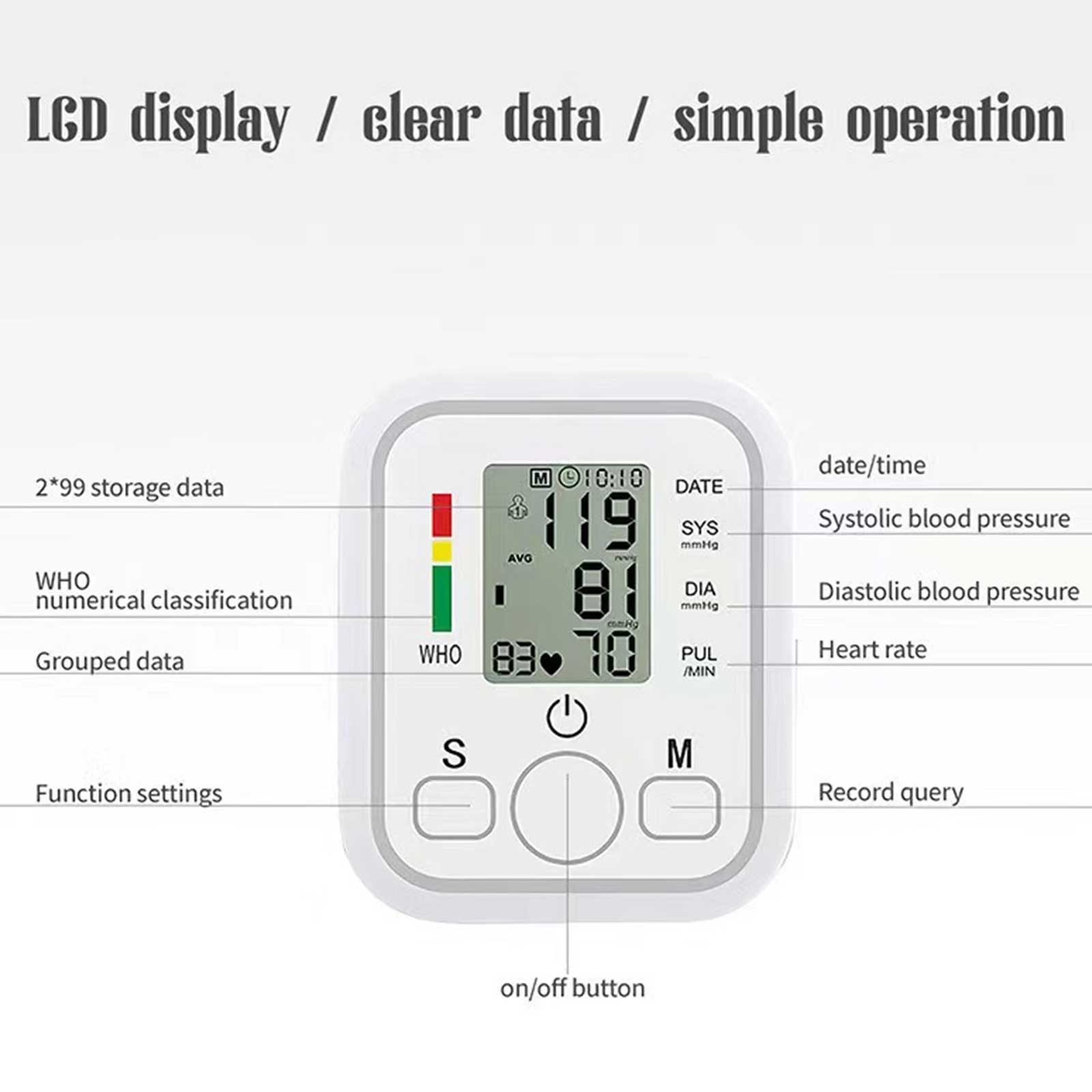 【Local delivery】High-precision electronic blood pressure monitor with ...