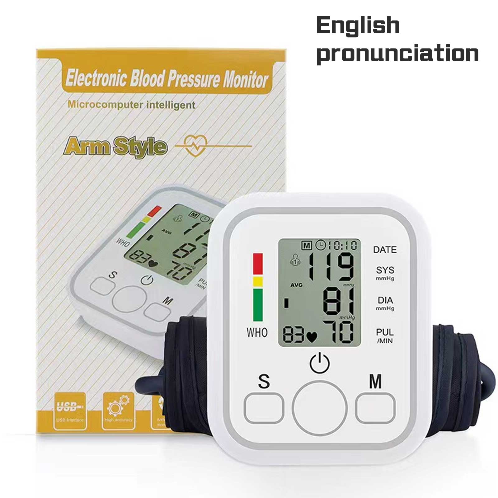 【Local delivery】High-precision electronic blood pressure monitor with ...