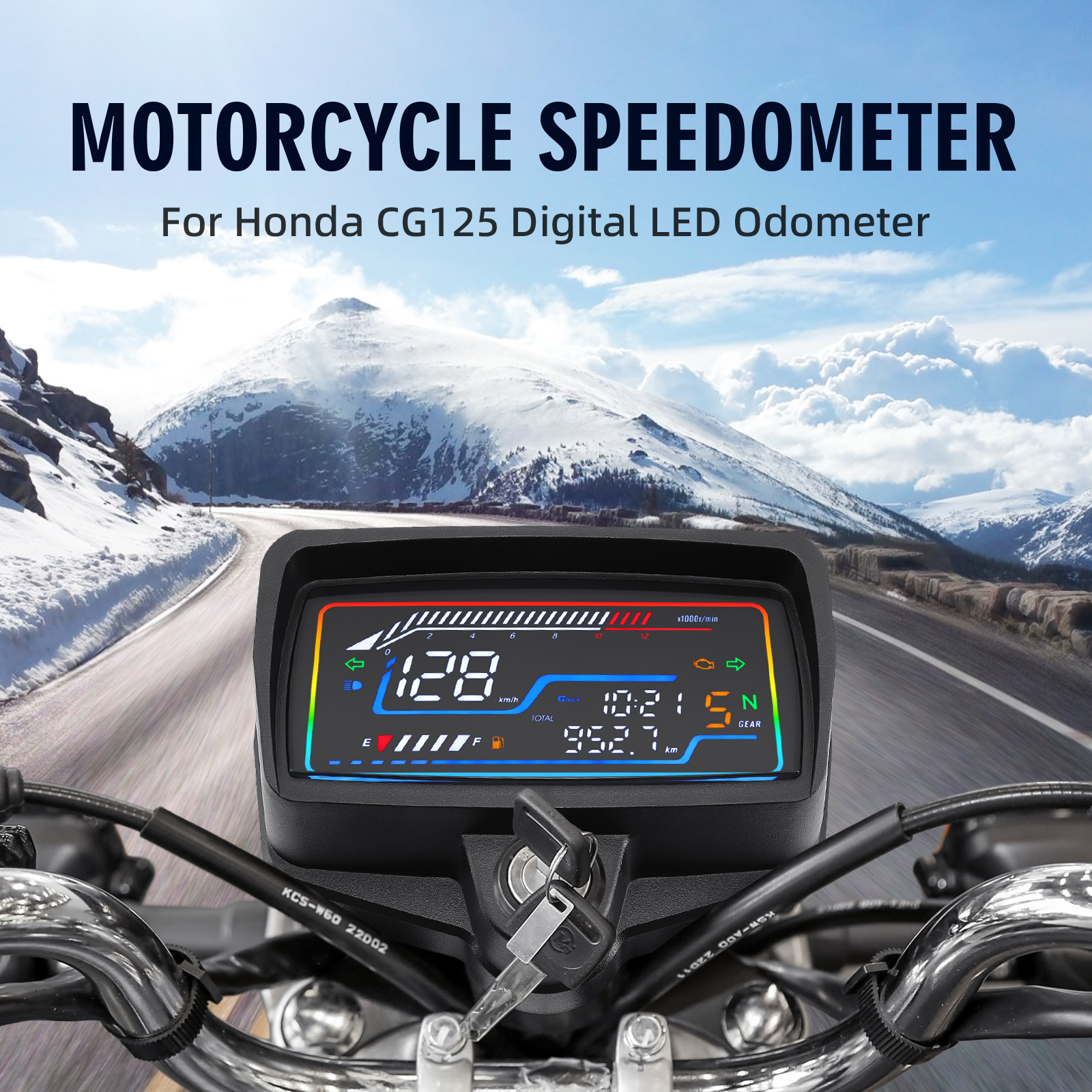 For Honda Tmx125 LED Digital Meter Assy Speedometer Honda CG125 Rusi Tc ...