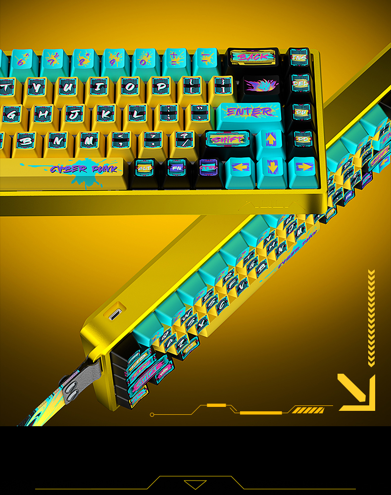 AULA Aluminum Magnetic Keyboard WIN68HE Ultra 68Keys RGB Wired 8K RT ...