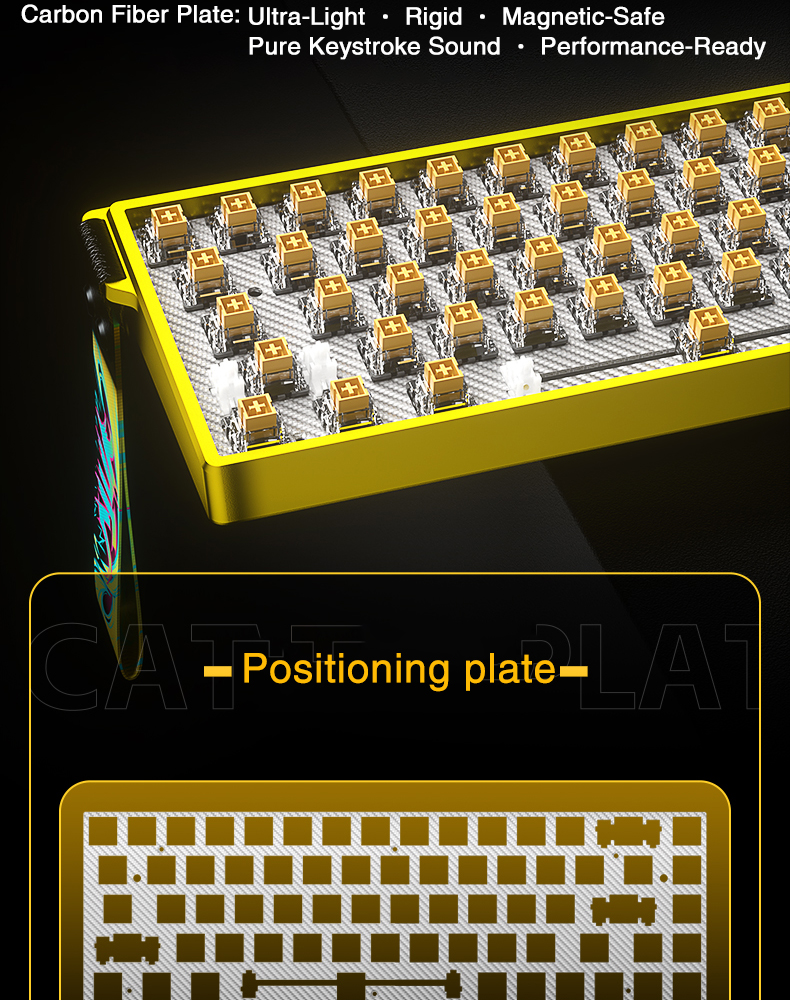 AULA Aluminum Magnetic Keyboard WIN68HE Ultra 68Keys RGB Wired 8K RT ...