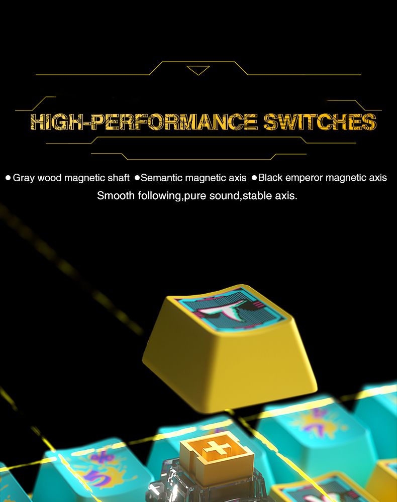 AULA Aluminum Magnetic Keyboard WIN68HE Ultra 68Keys RGB Wired 8K RT ...