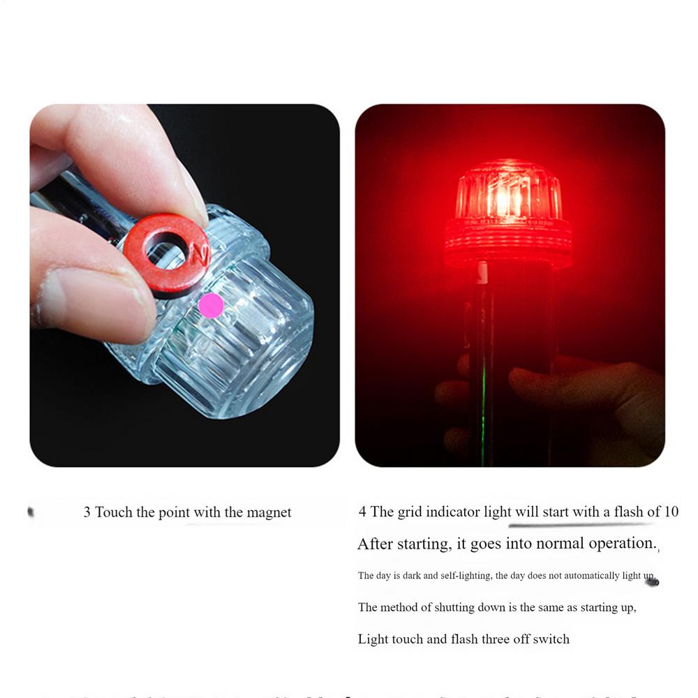 Red+Blue+white Solar Waterproof Net Mark Position Flashing Marine ...