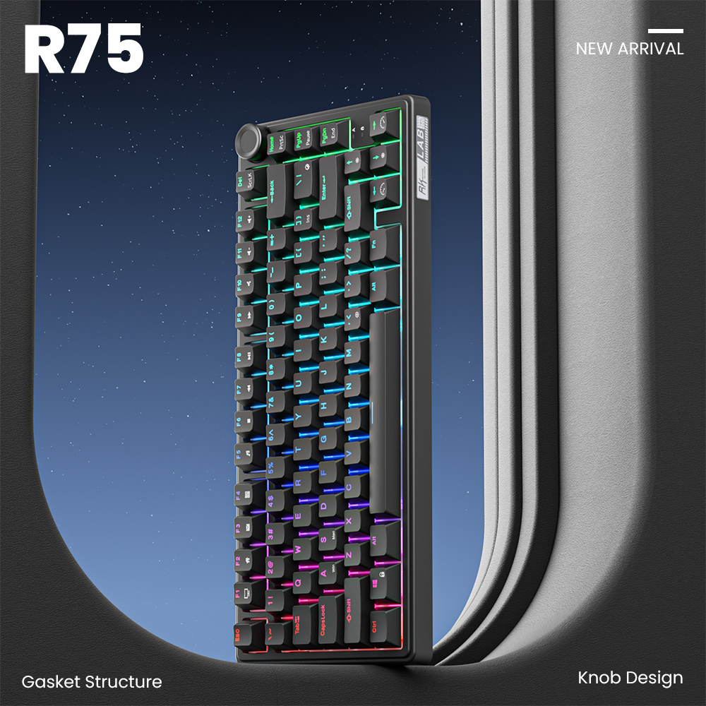 RK Royal Kludge RKR75 White Gasket Wired Mechanical Keyboard | Shopee ...