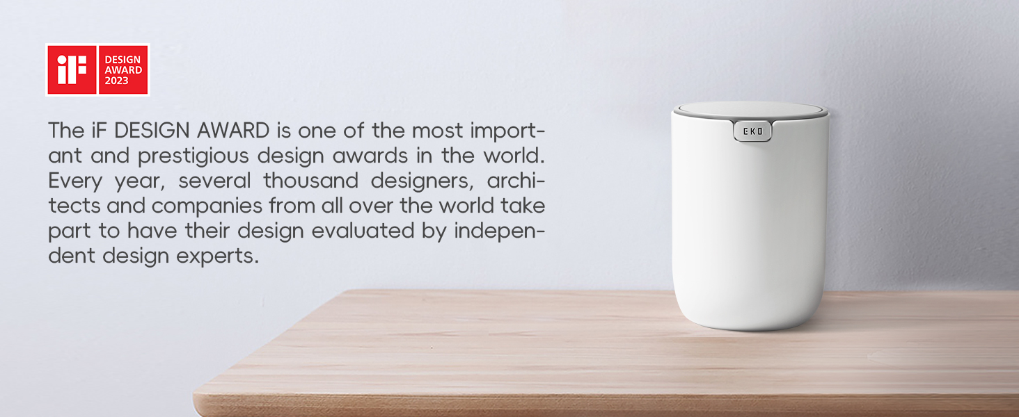 EKO Table Dustbin, 1.5L Mini Desk Rubbish Bin with Swing-Top Lid, 1.5 ...