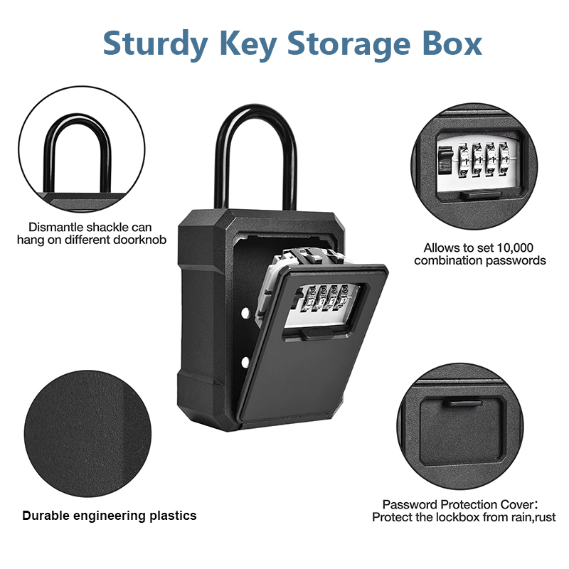 KIPRUN Security Key Lock Box, Large Capacity Key Safe Box, 4 Digit ...