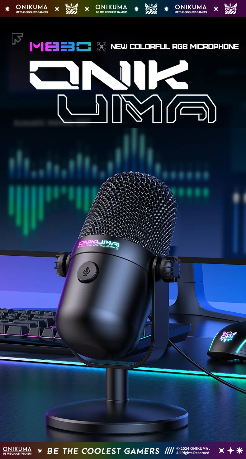 Onikuma M830 Microphone Color RGB USB Capacitor Wired Gaming Noise ...