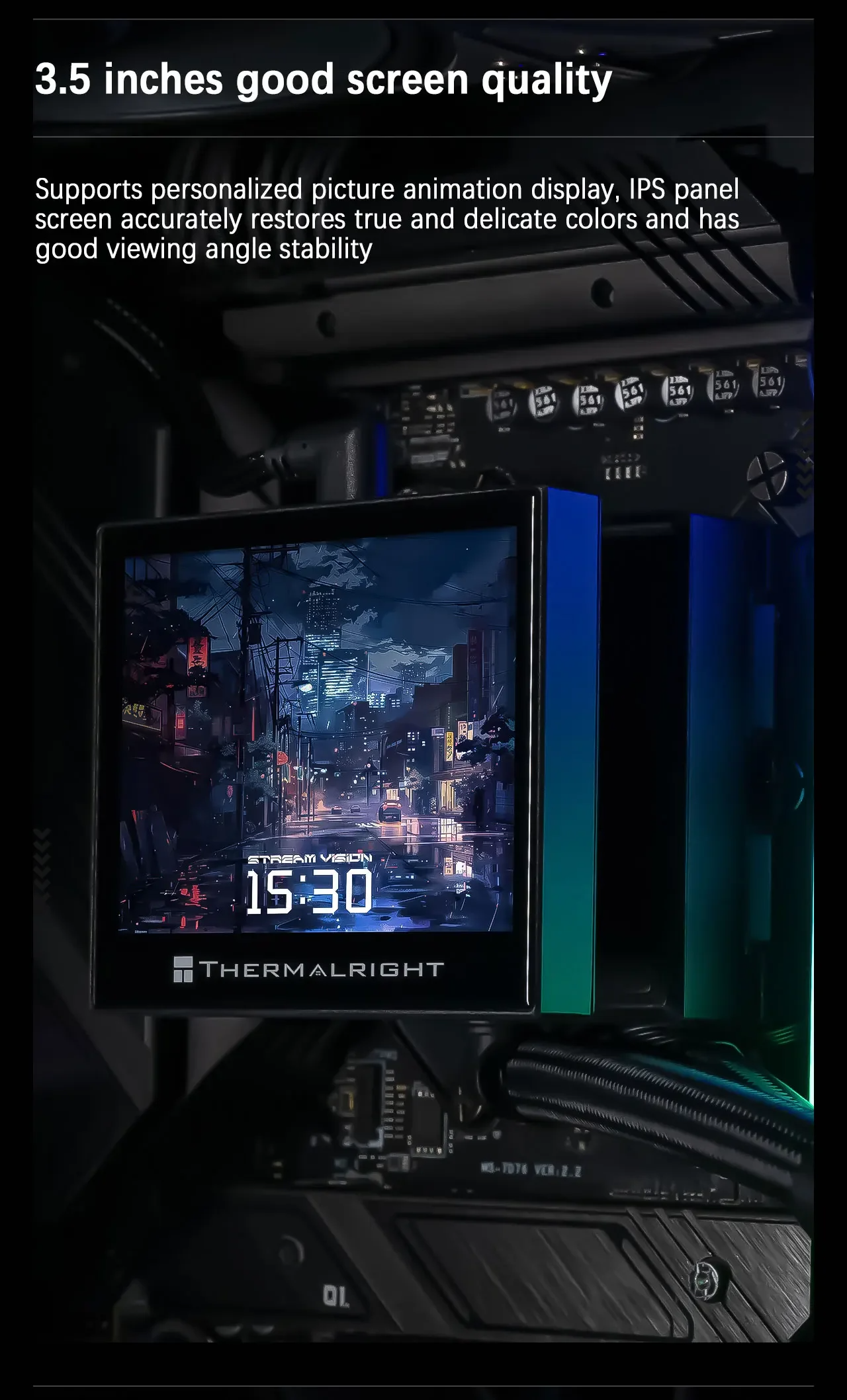 Thermalright Stream Vision 360 CPU Water Cooler radiator Magnetic 3.5 ...