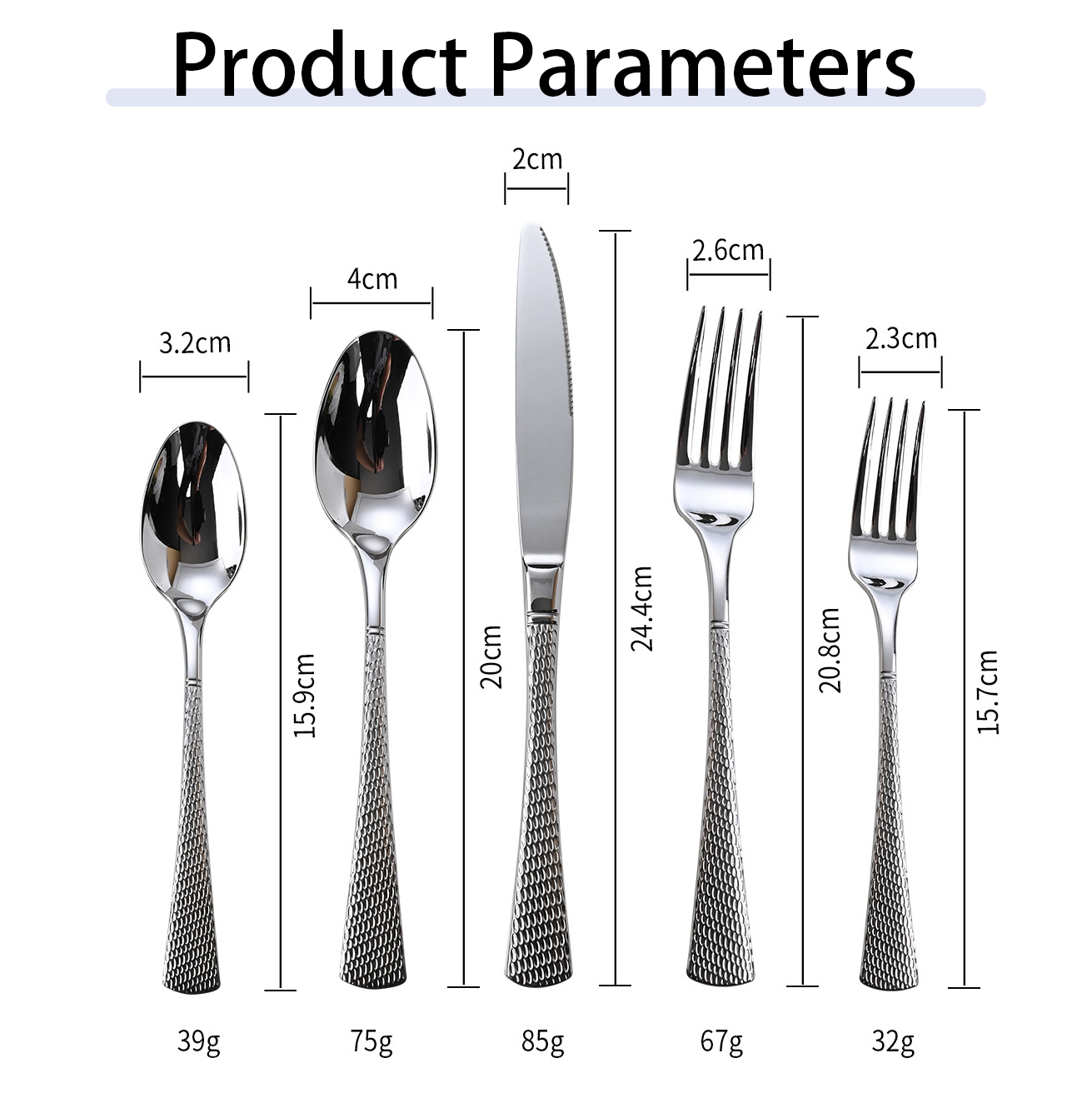 Fishtail Grain Handle 304 Stainless Steel Tableware European Style ...