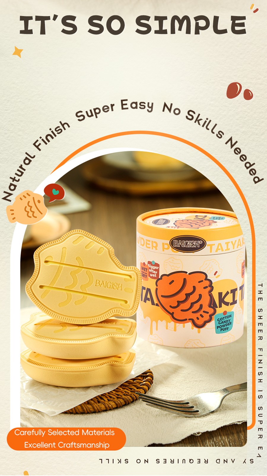 Lishu Taiyaki Marshmallow Makeup Puff Soft Air Cushion Cosmetic Puff ...