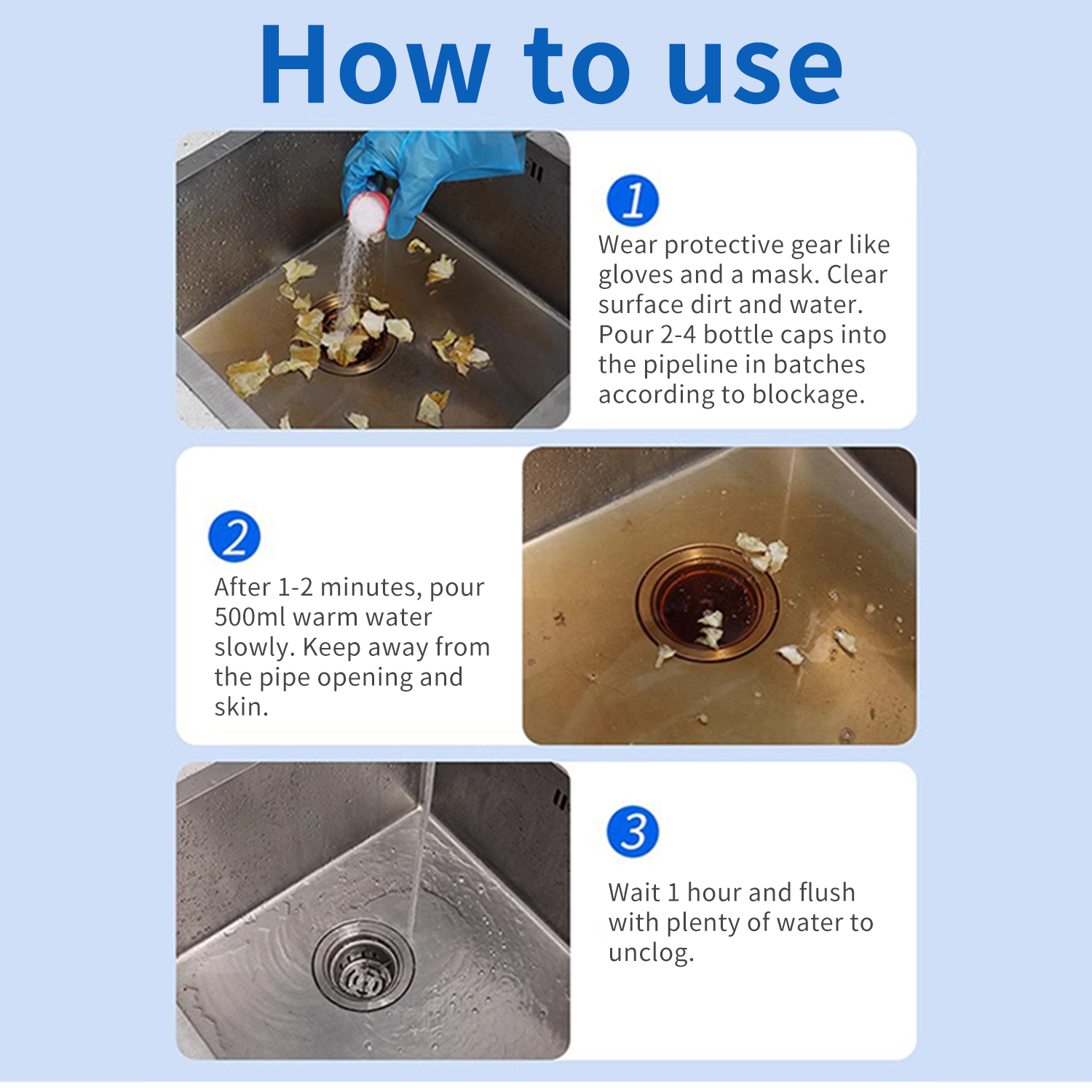 Drain Clog Remover Heavy Duty Sinki Tersumbat Remover Pipe and Sink ...