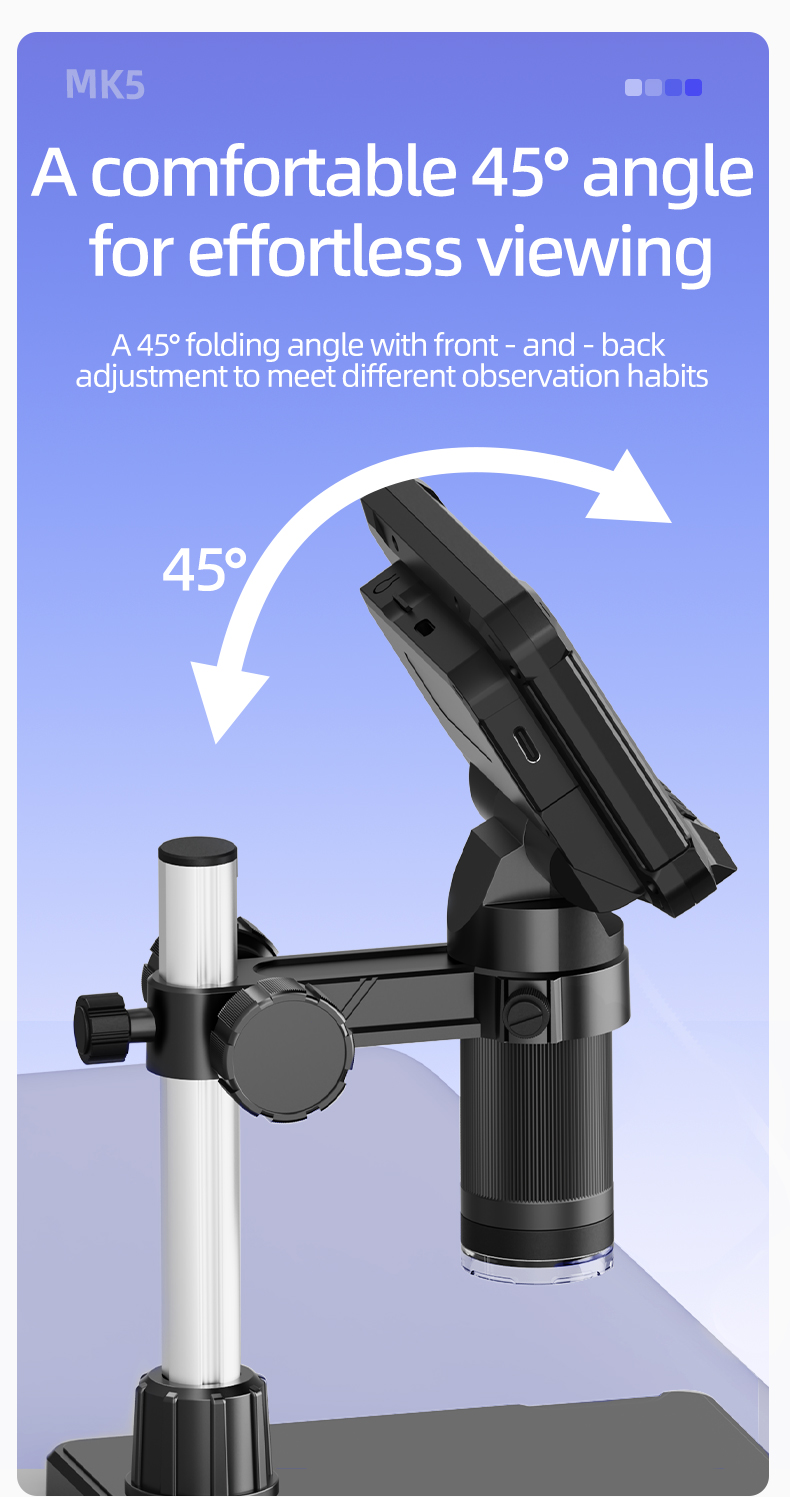 Digital Microscope with 4.3inch IPS Screen 50-1200X Coin Mirroscope ...
