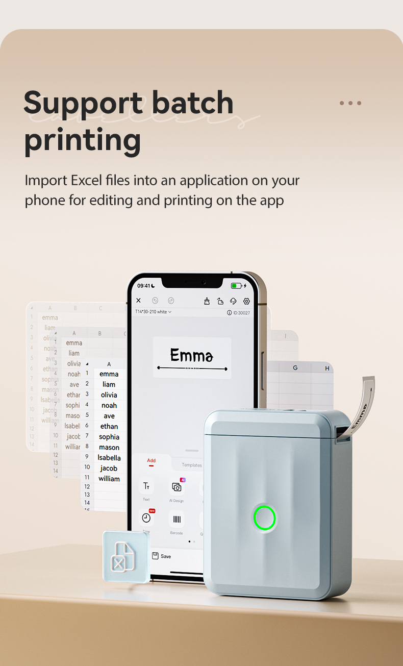 Niimbot D110 Label Printer Portable Sticker Printer Name Sticker ...