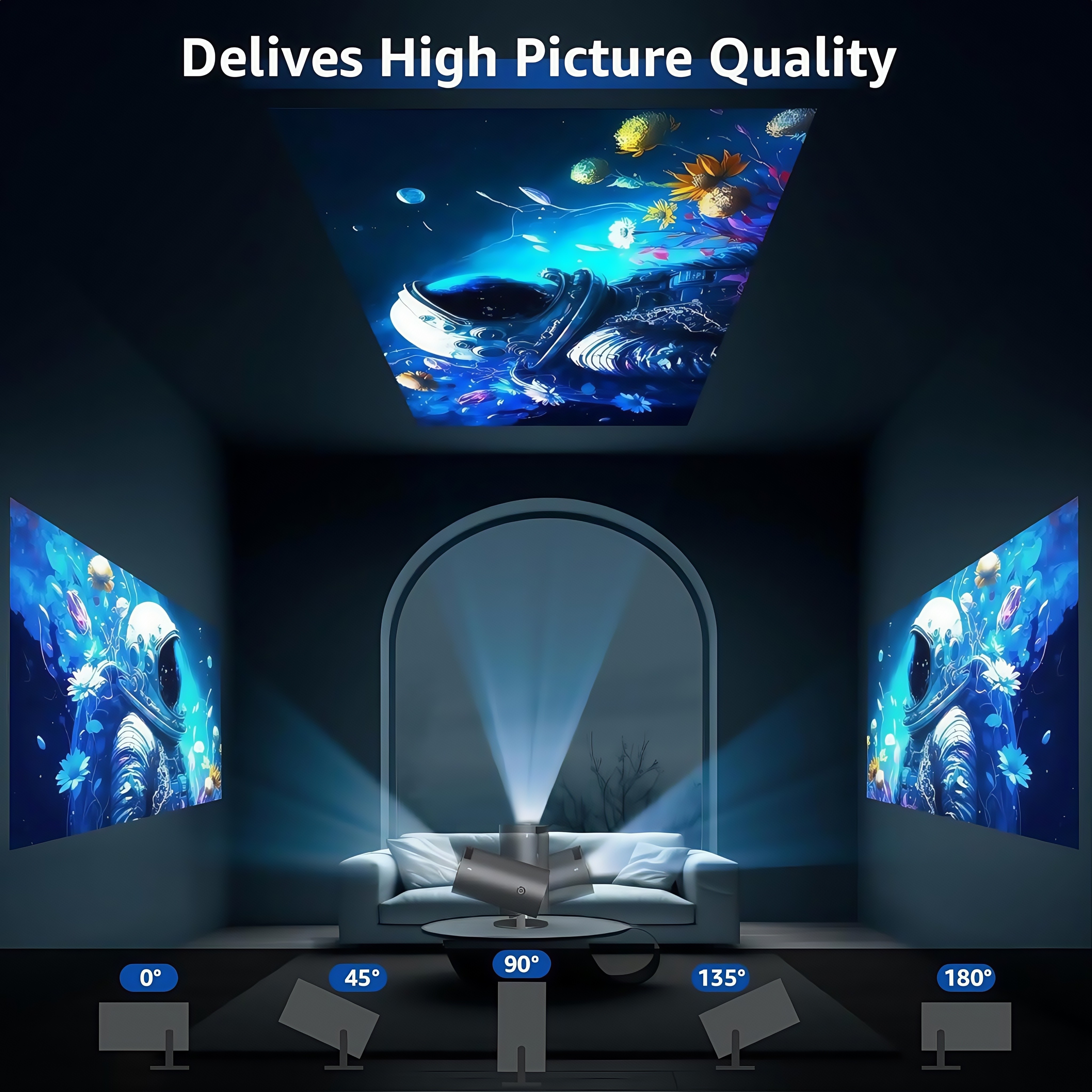 HY320 pro Mini 4K HD portable projector running Android 13.0 supports ...