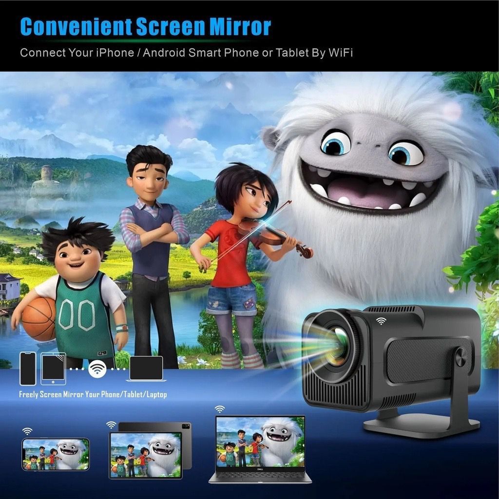 HY320 pro Mini 4K HD portable projector running Android 13.0 supports ...