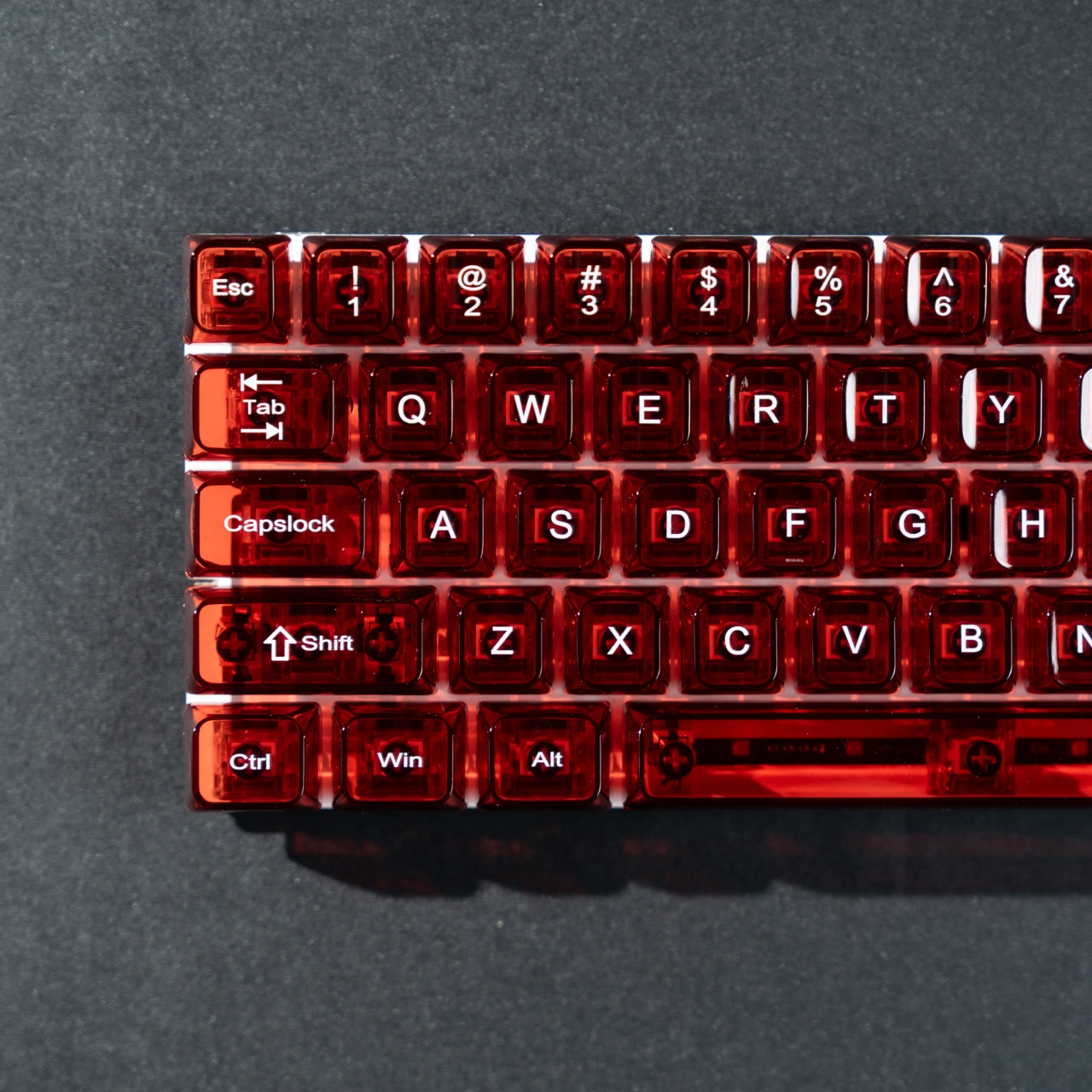 Womier 115 Keys Clear Keys Red Transparent Keycaps MDA Profiel Crystal ...