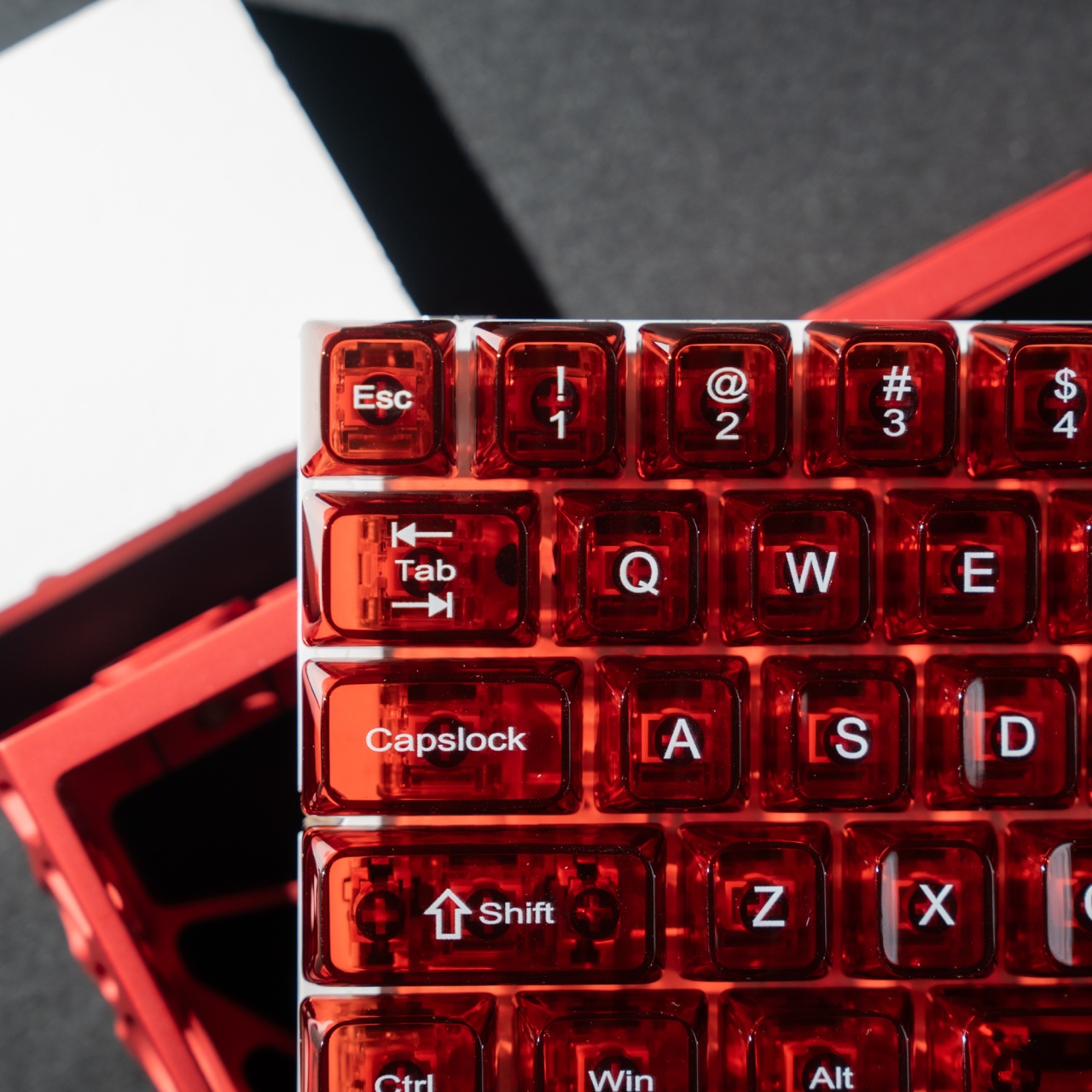 Womier 115 Keys Clear Keys Red Transparent Keycaps MDA Profiel Crystal ...