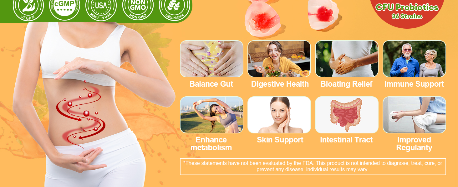Totaria Sugar Free 5-in-1 Probiotic Prebiotic Postbiotic Gummy ...