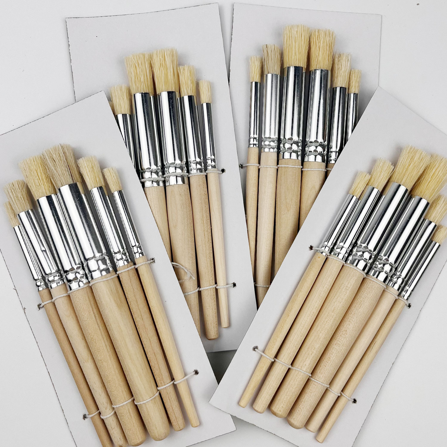 24pcs Stencil Brushes Set - Anti-Shedding Natural Hog Bristles, Wooden ...