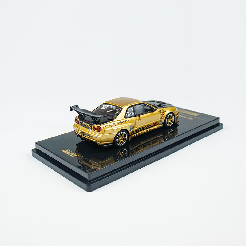 INNO 1:64 Model Car TOP SECRET Nissan R34 GT-R Gold Alloy Die-Cast ...