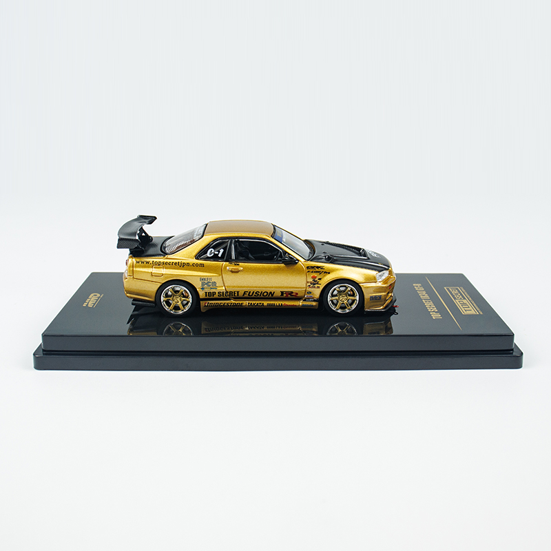 INNO 1:64 Model Car TOP SECRET Nissan R34 GT-R Gold Alloy Die-Cast ...