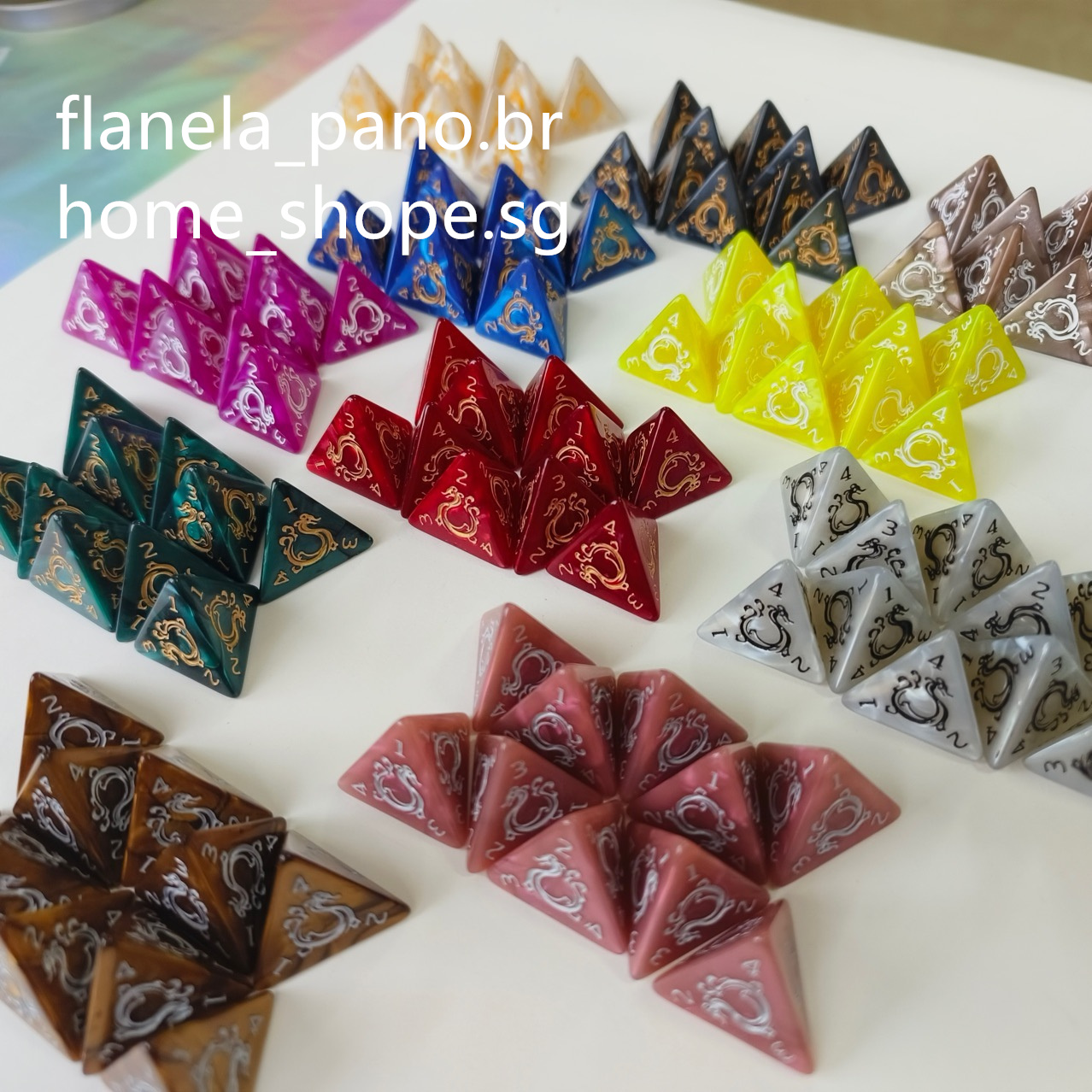 D4 Dice with Dragon Pattern for RPG / D&D / Tabletop Games | Shopee ...