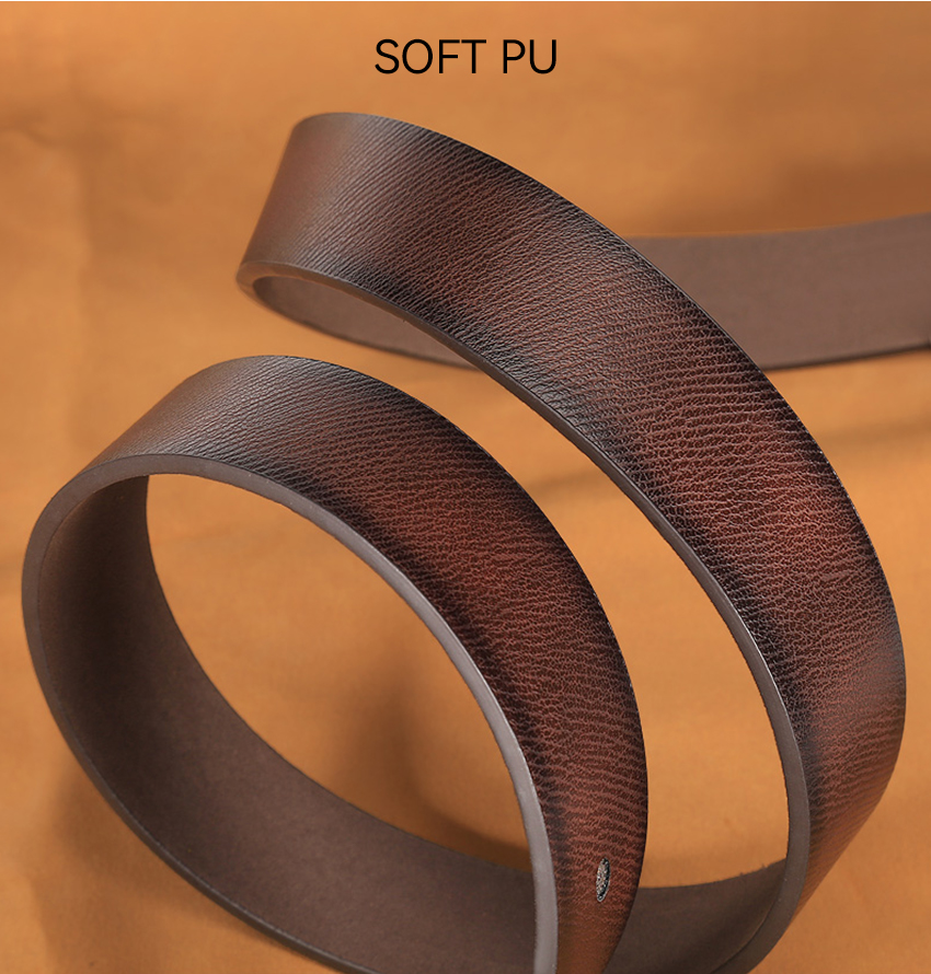 MENSPE Fashion Men's Scratch Resistant Belts Retro Soft PU120cm Belt ...