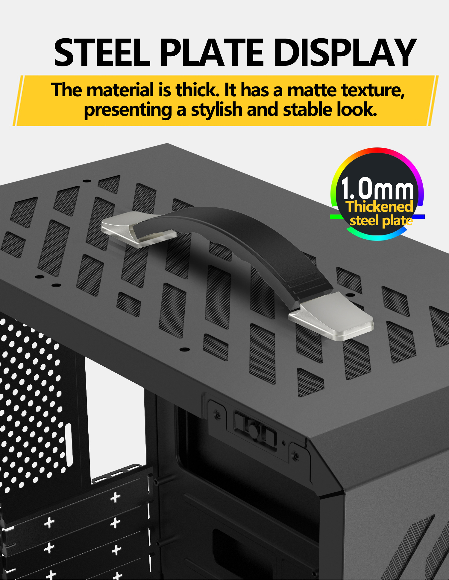 PowerTrain X200 portable desktop computer MATX glass side transparent ...