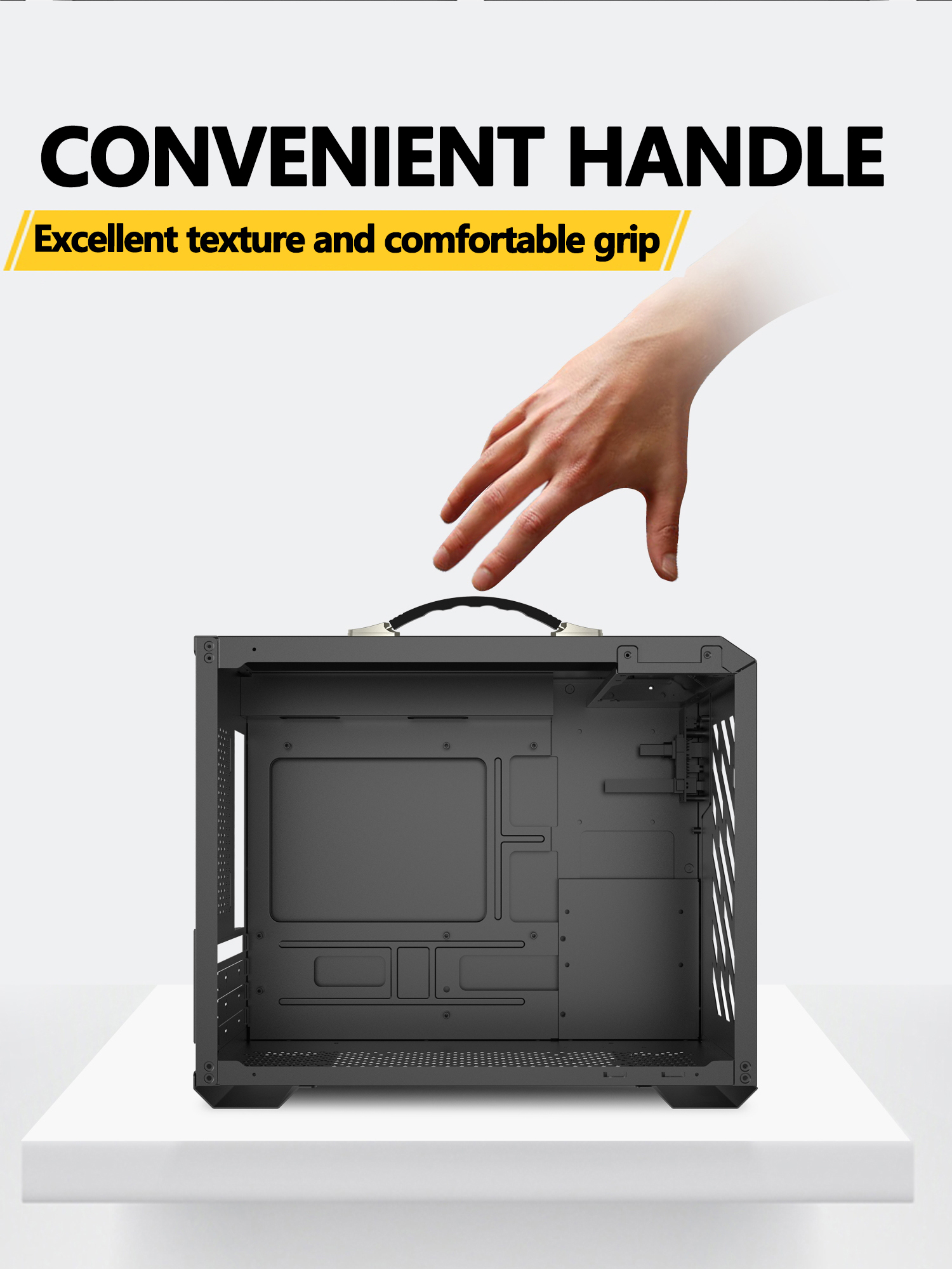 PowerTrain X200 portable desktop computer MATX glass side transparent ...