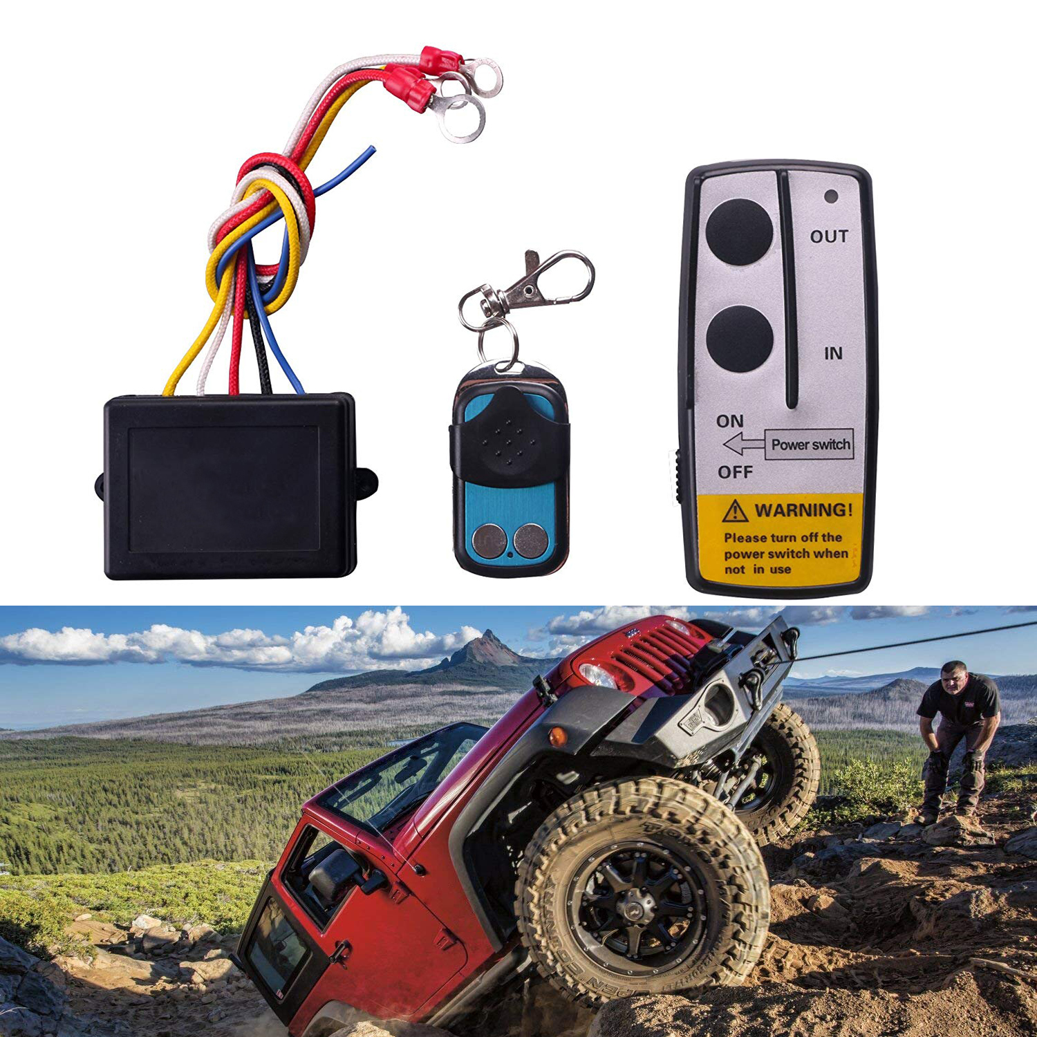 12-24V Wireless Remote Control Kit for Winches Compatible with Trucks ...