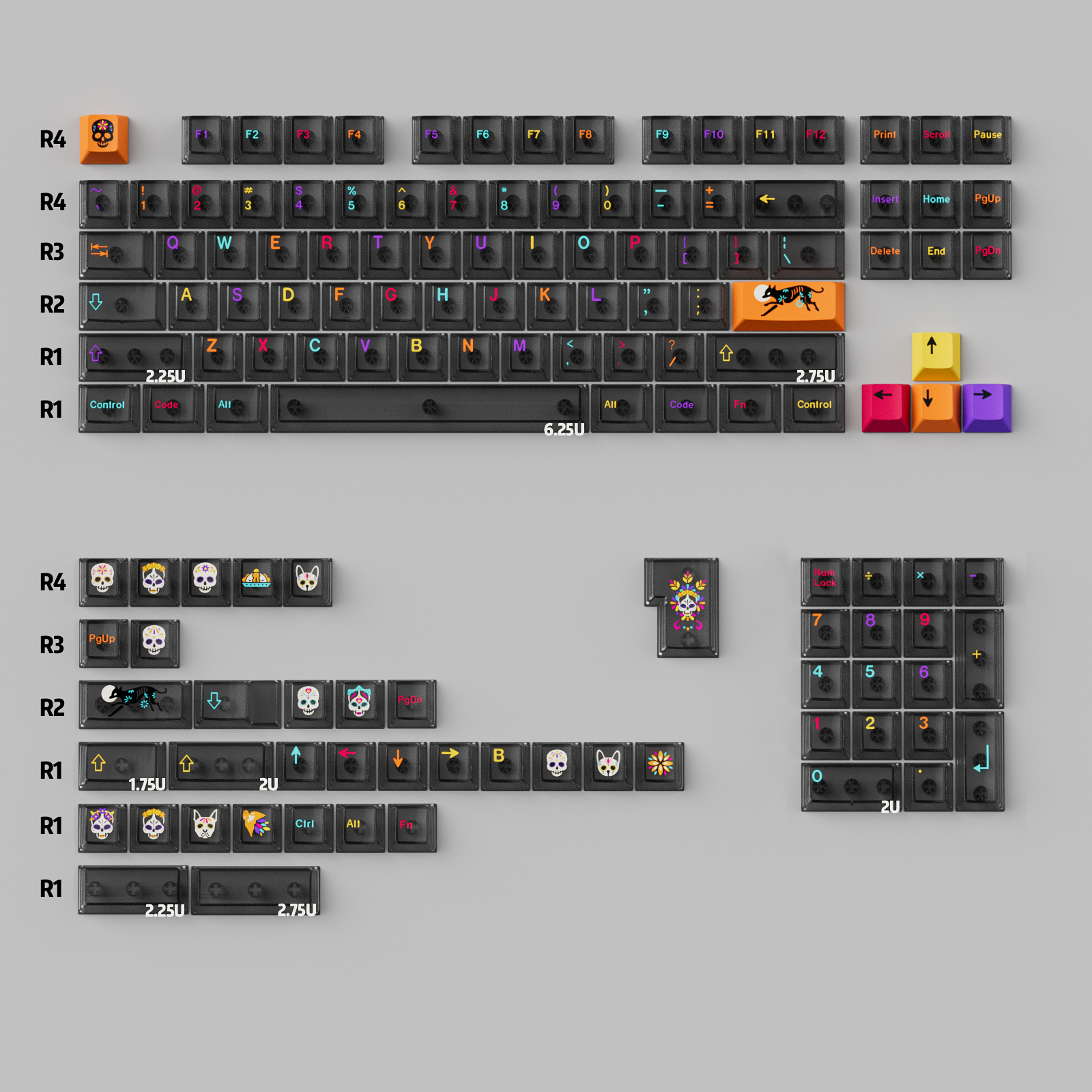 Retro Dark Lgiht keycaps Foggy Transparent black cherry Profile ABS ...