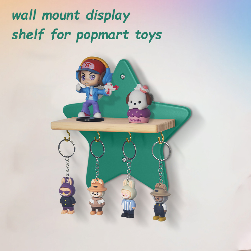 For popmart Wooden Shelf Wall,Wooden Display Stand,Hangable Display ...