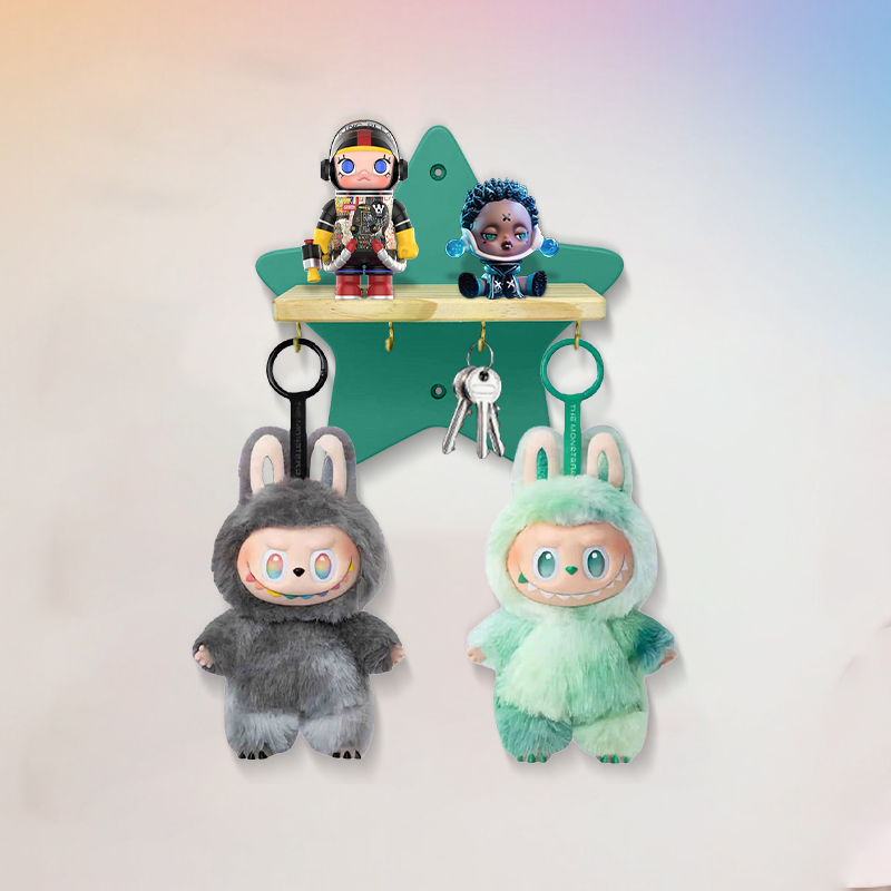 For popmart Wooden Shelf Wall,Wooden Display Stand,Hangable Display ...