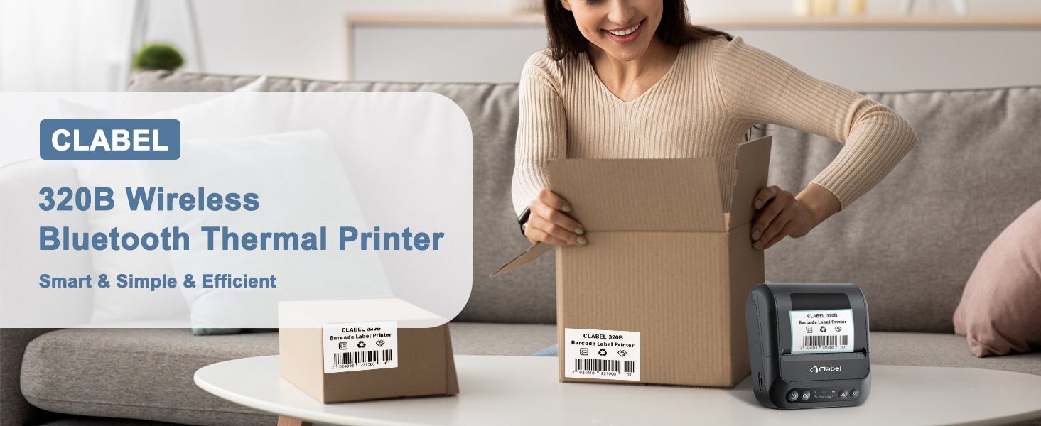 CLABEL 320B/S1 Portable Label Printer, Thermal Printer, Sticker Printer ...