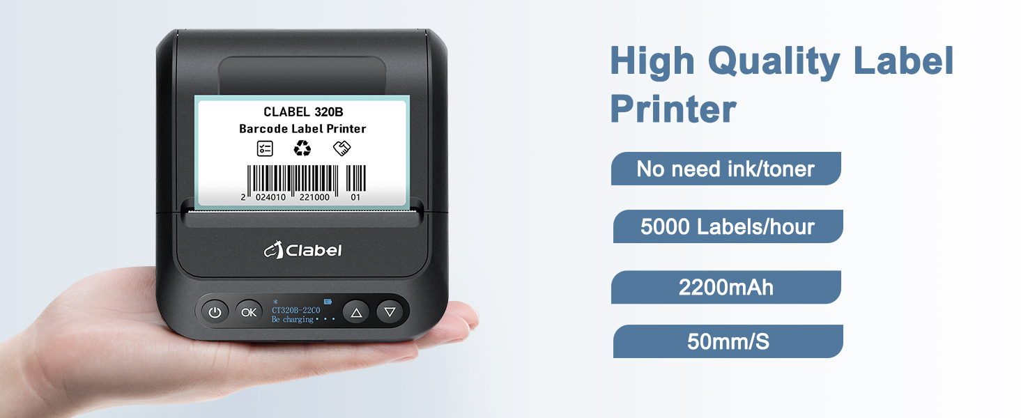 CLABEL 320B/S1 Portable Label Printer, Thermal Printer, Sticker Printer ...